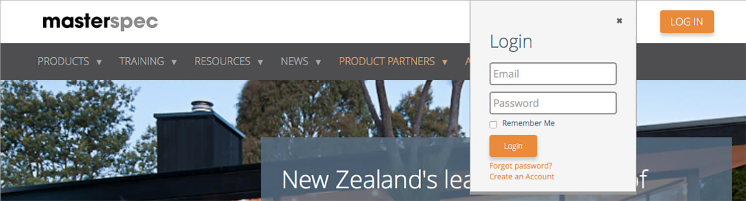 Create your Personal Account - Masterspec